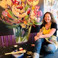 Petal Lines I Painting by Angela Maritz | Saatchi Art