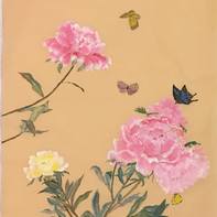 Chinese painting peony and butterflies Painting by Hong Lu | Saatchi Art