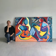 The Sitting Lady Painting by Carla Negron | Saatchi Art