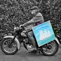 Blue Boatyard Painting by Andrew Herridge | Saatchi Art